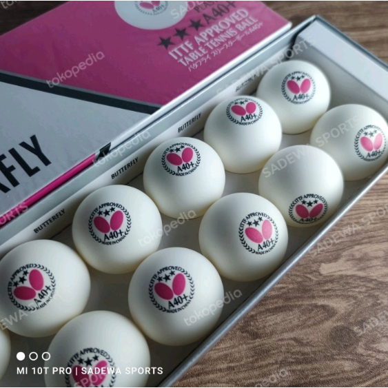 Jual BUTTERFLY A40+ 3 STAR | BOLA PINGPONG TENIS MEJA ORIGINAL HARGA 1 pcs | Shopee Indonesia