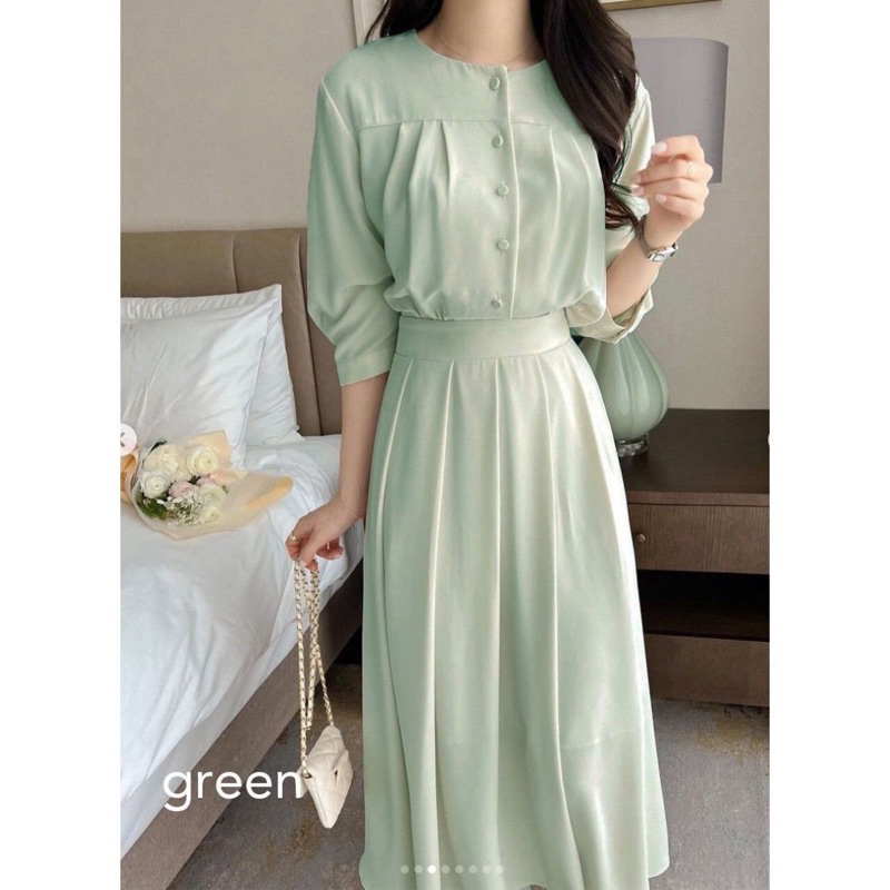 Jual Karina Dress Simple Basic Korean Chic Minimalis Plain Formal ...
