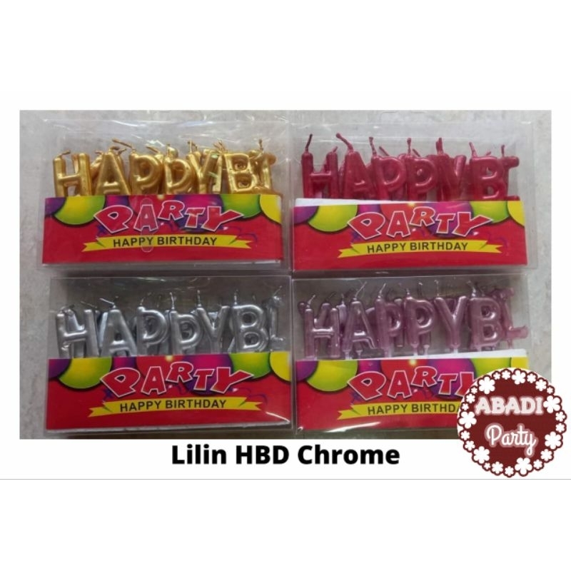 Jual Lilin Huruf HBD Chrome / Lilin Happy Birthday / Lilin Ultah ...