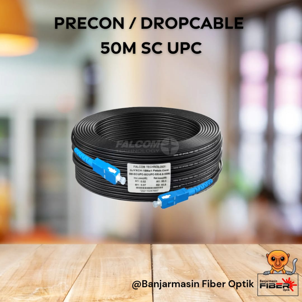 Jual Falcom Technology SC UPC Precon Drop Cable 1 Core Panjang 50 Meter ...