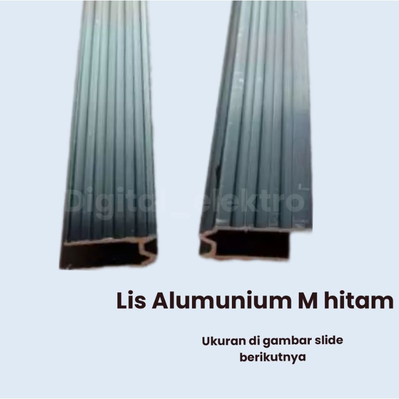 Jual HITAM Lis alumunium Lis M HITAM Harga per Meter 1 meter / 100cm ...