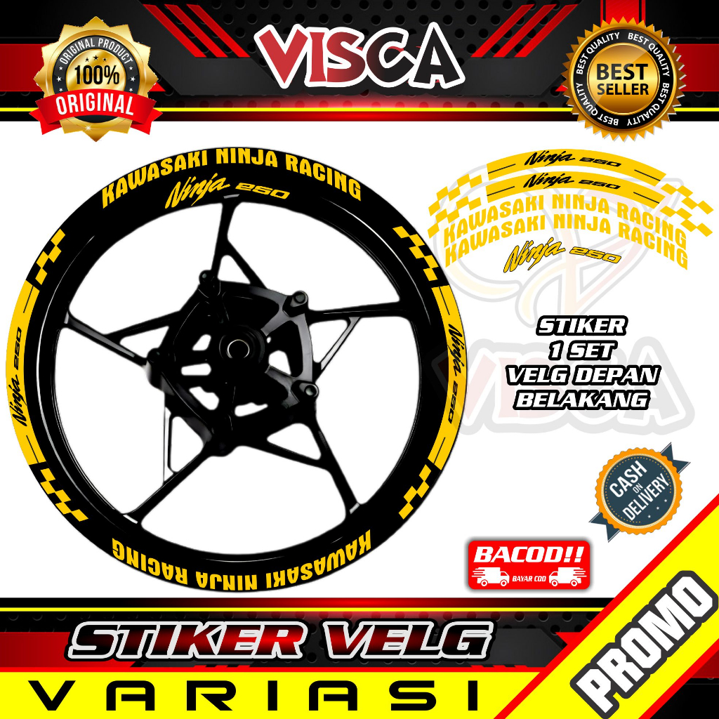 Jual Stiker Velg List Velg Motor Stiker Velg Ring 17 Kawasaki Ninja 250 ...