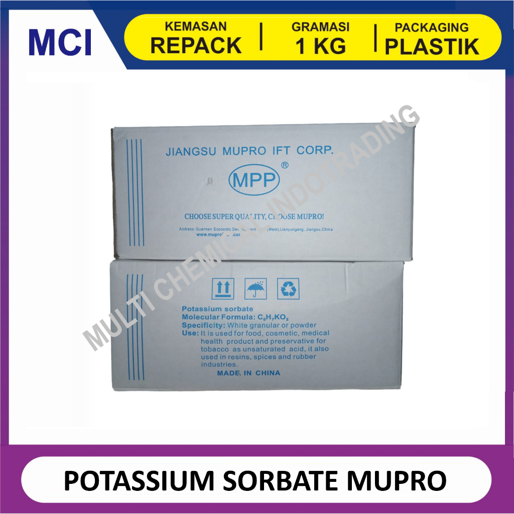 Jual POTASSIUM SORBATE MUPRO ex. CHINA. FOOD GRADE. 1 kg | Shopee Indonesia