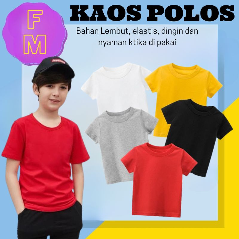 Jual KAOS POLOS ANAK PREMIUM ADEM / KAOS POLOS ANAK WARNA PUTIH / KAOS POLOS ANAK LENGAN PENDEK ...