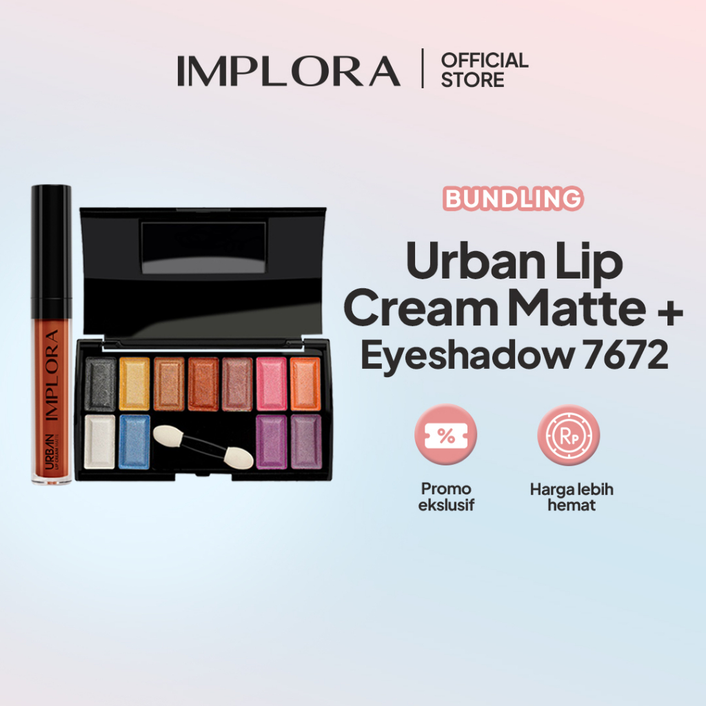 Jual Implora Urban Lip Cream Matte + Eyeshadow 7672 | Shopee Indonesia