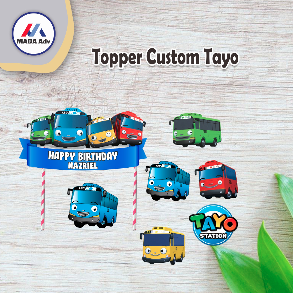 Jual Topper Kue Tayo Bus Tayo/ Topper Kue Murah/ Topper Kue Nama & Foto ...