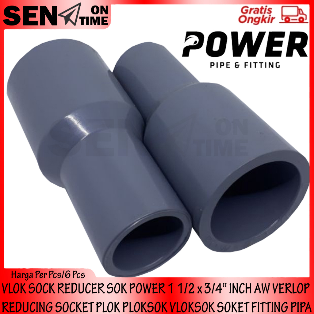 Jual REDUCER SOK POWER AW 1 1/2 x 3/4" INCH VLOK SOCK VERLOP REDUCING SOCKET PLOK PLOKSOK ...