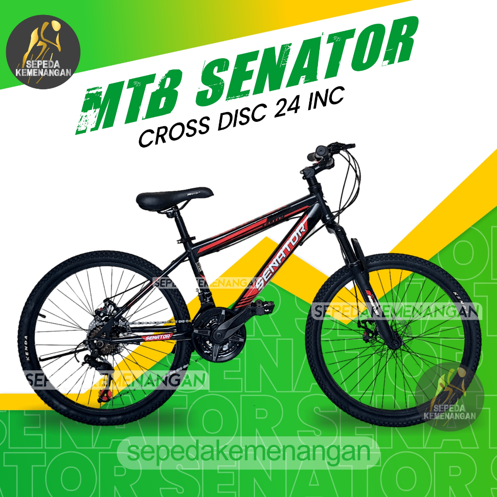 Jual SEPEDA GUNUNG MTB SENATOR CROSS COUNTRY DISC BRAKE 3 X 7 SPEED UKURAN 24 INCH / 26 INCH ...