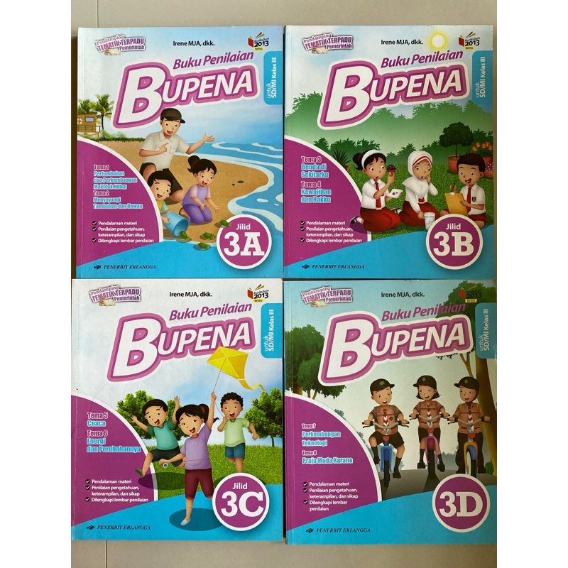Jual BUPENA Kelas 3 SD MI Buku Penilaian Tematik Penerbit Erlangga ...