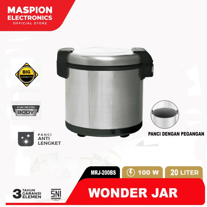 Jual MASPION MRJ-200BS WONDER JAR 20 LITER PEMANAS NASI LOW WATT MRJ ...