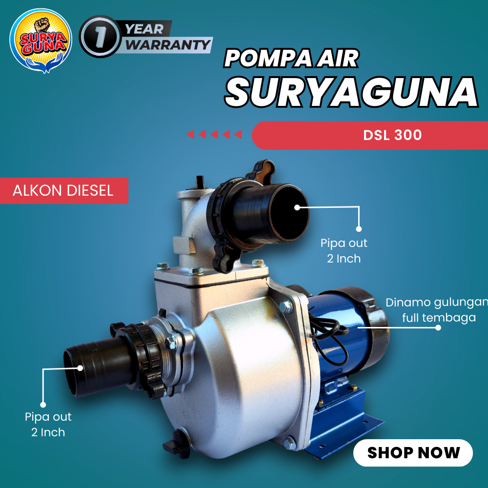 Jual JUAL POMPA AIR MODIFIKASI TYPE DSL 300 PIPA 2 INCH ALKON DIESEL ...