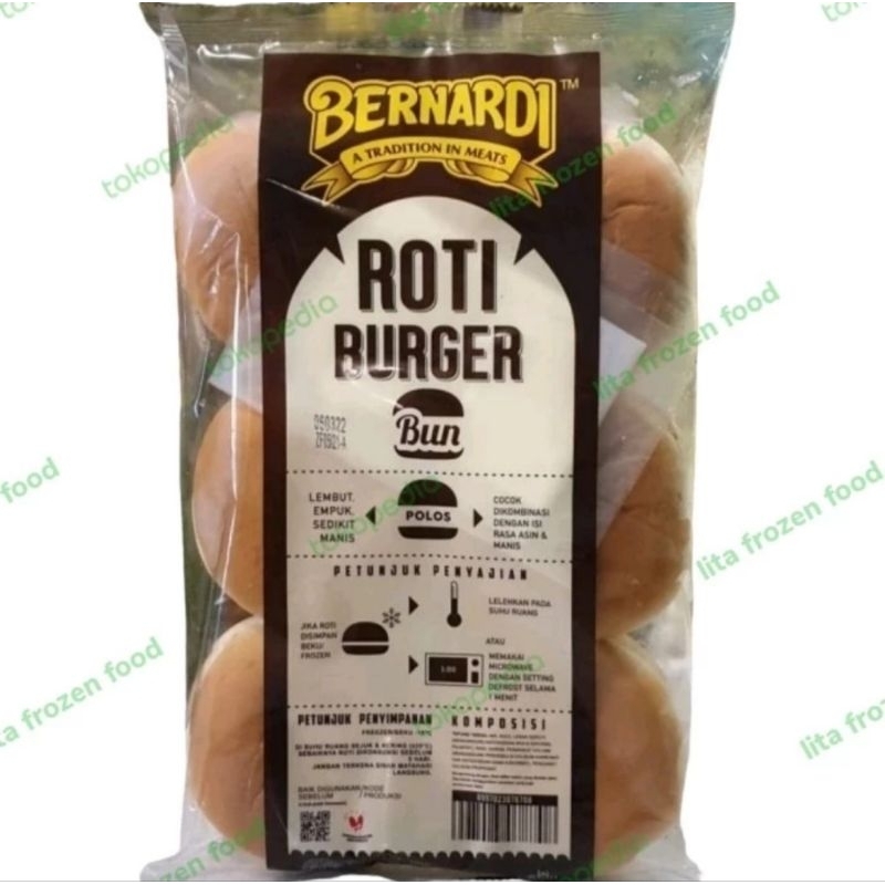 Jual Roti Burger Polos Bernardi Burger Bun [6pcs] | Shopee Indonesia