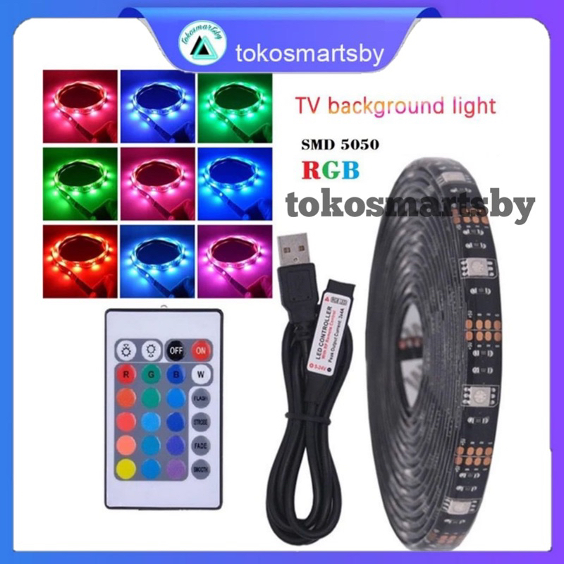 Jual 5050 5V Lampu Strip LED Colok USB / PowerBank RGB Untuk Dekorasi ...
