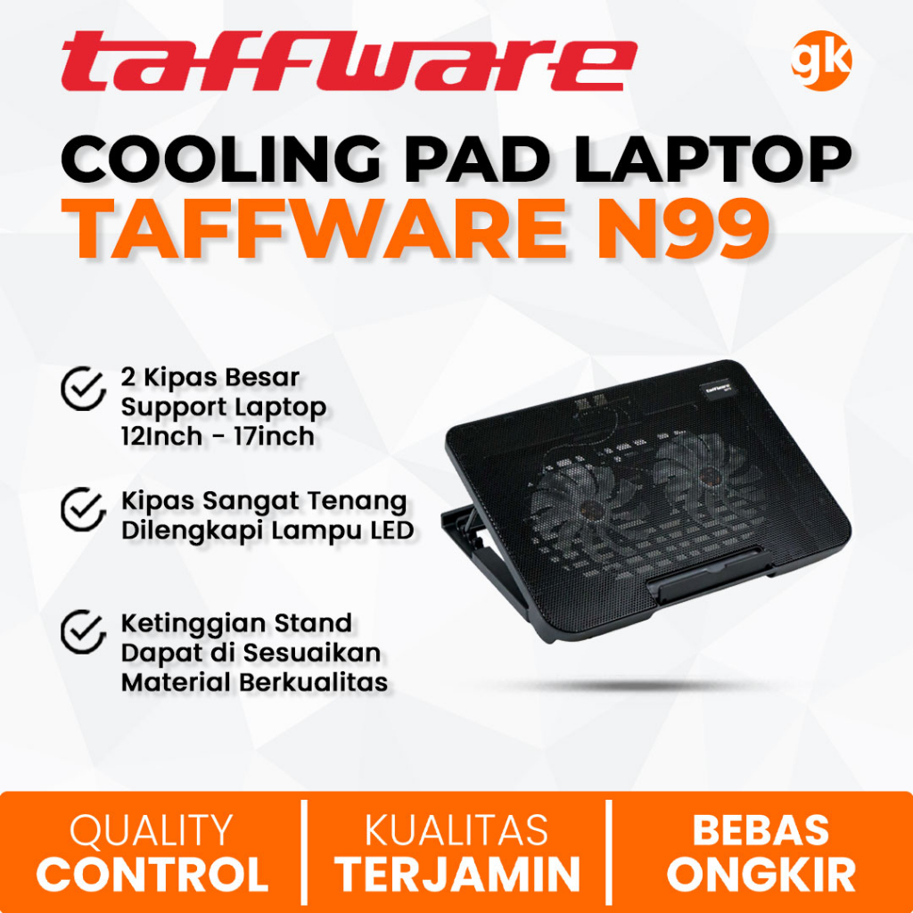 Jual TAFFWARE N99 Cooling Pad Double Fan Laptop Stand Coolingpad Cooler ...