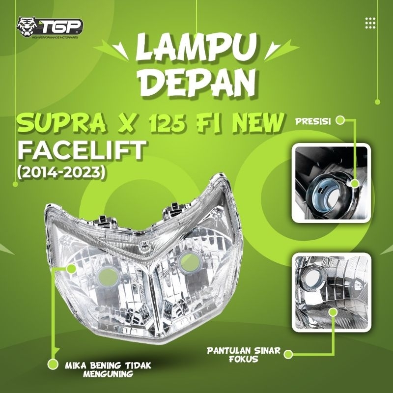 Jual TGP Lampu Depan Honda Supra X 125 New FI Reflektor Supa X 125 New ...
