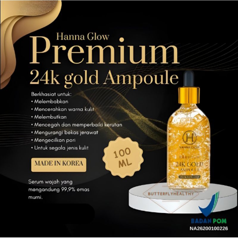 Jual Hanna Glow Ampoule 100ml Premium 24K Gold Ampoule | Shopee Indonesia