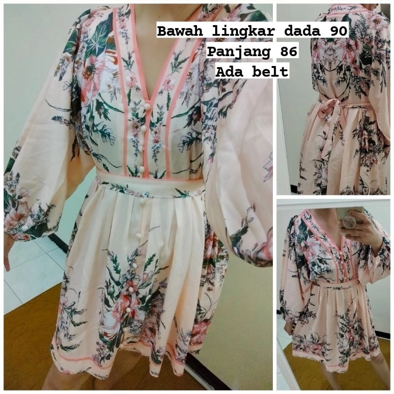 Jual PRELOVED Dress lengan panjang bunga bunga, like zimmerman (New ...