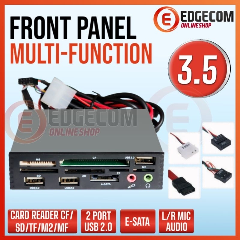 Jual Front Panel 3.5" Multi Function Metal Enclosure USB 2.0 Card ...