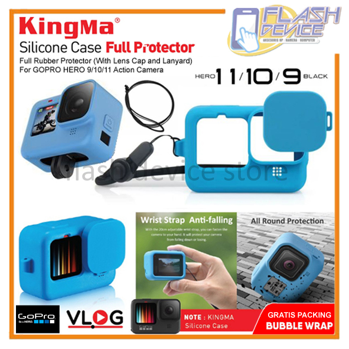 Jual Silicone Casing Protective Case KingMa for GoPro HERO 9 Black with Lens Cap Cover & Strap ...