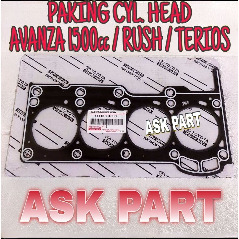 Jual PAKING PACKING GASKET ONLY CYLINDER HEAD TOYOTA AVANZA 1500cc 1.5 ...