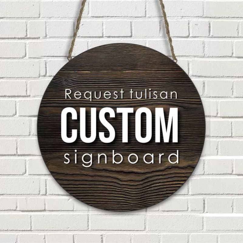 Jual Sign Board Papan Nama Custom Request Tulisan Kayu MDF diameter ...