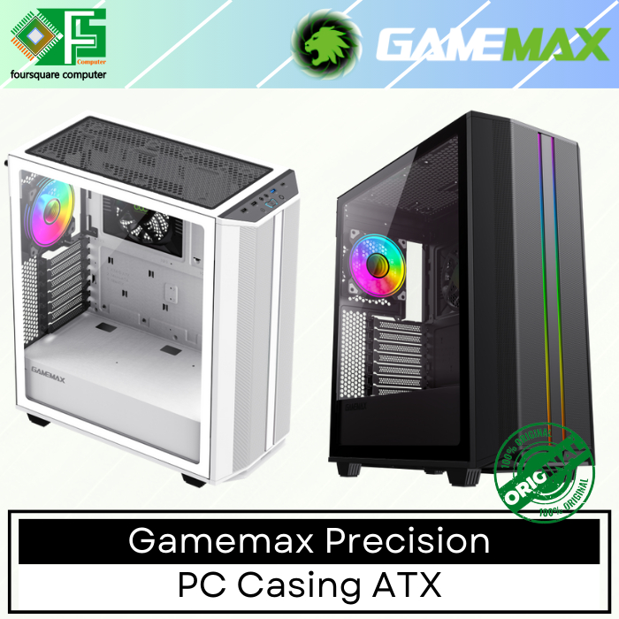 Jual Gamemax Precision Black White | Casing PC ATX | CPU PC Case Gaming ...