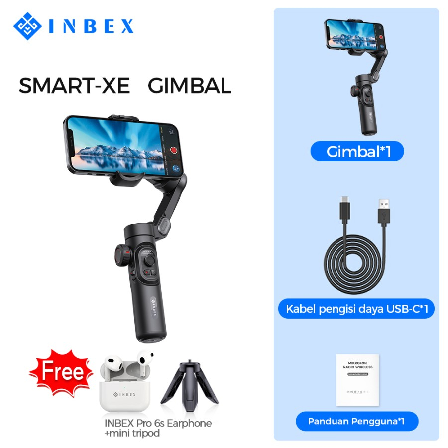 Jual INBEX Gimbal Stabilizer 3-Axis Steady Smartphone Gimbal Handphone ...
