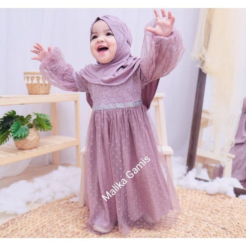 Jual Gamis Bayi Brukat Tile Dot - Gamis Anak Perempuan - Baju Gamis ...