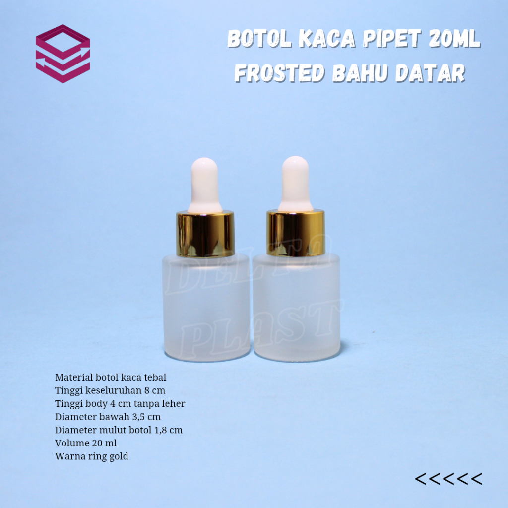 Jual Botol kaca pipet 20ml bening frosted / Botol pipet 20ml ring ...