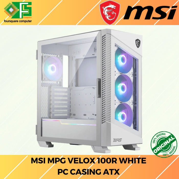 Jual Casing PC ATX MSI MPG Velox 100R WHITE | CPU Case Gaming | Shopee ...