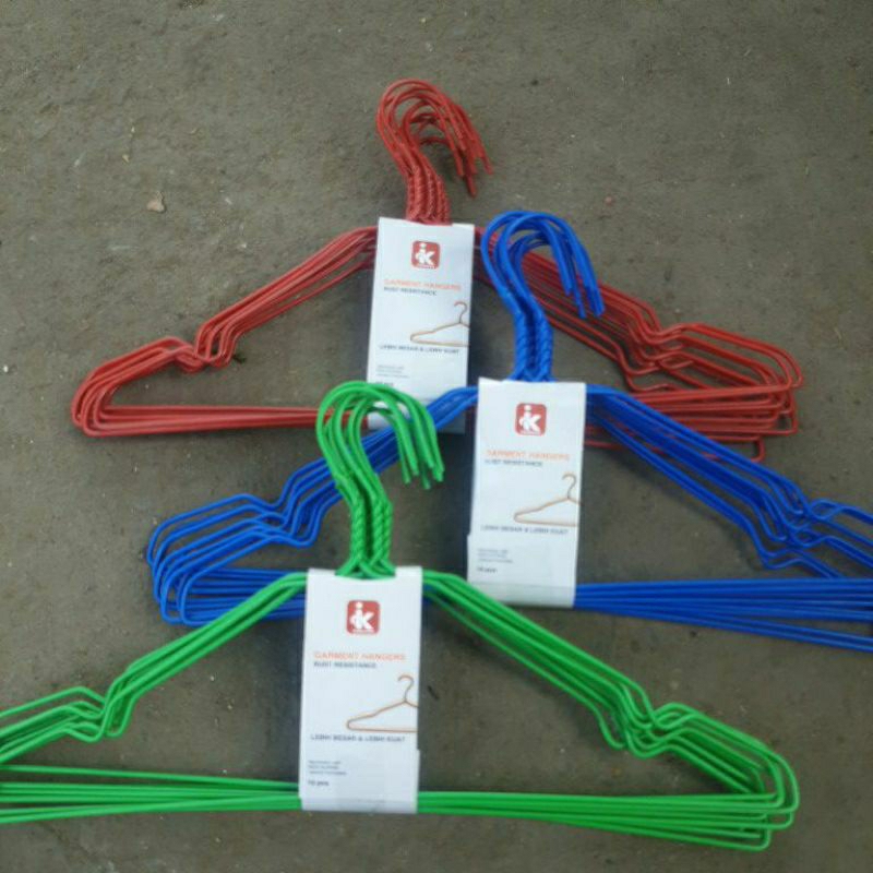 Jual Hanger Kawat / Gantungan Baju Coating / Lapis Plastik Isi 10 pc ...