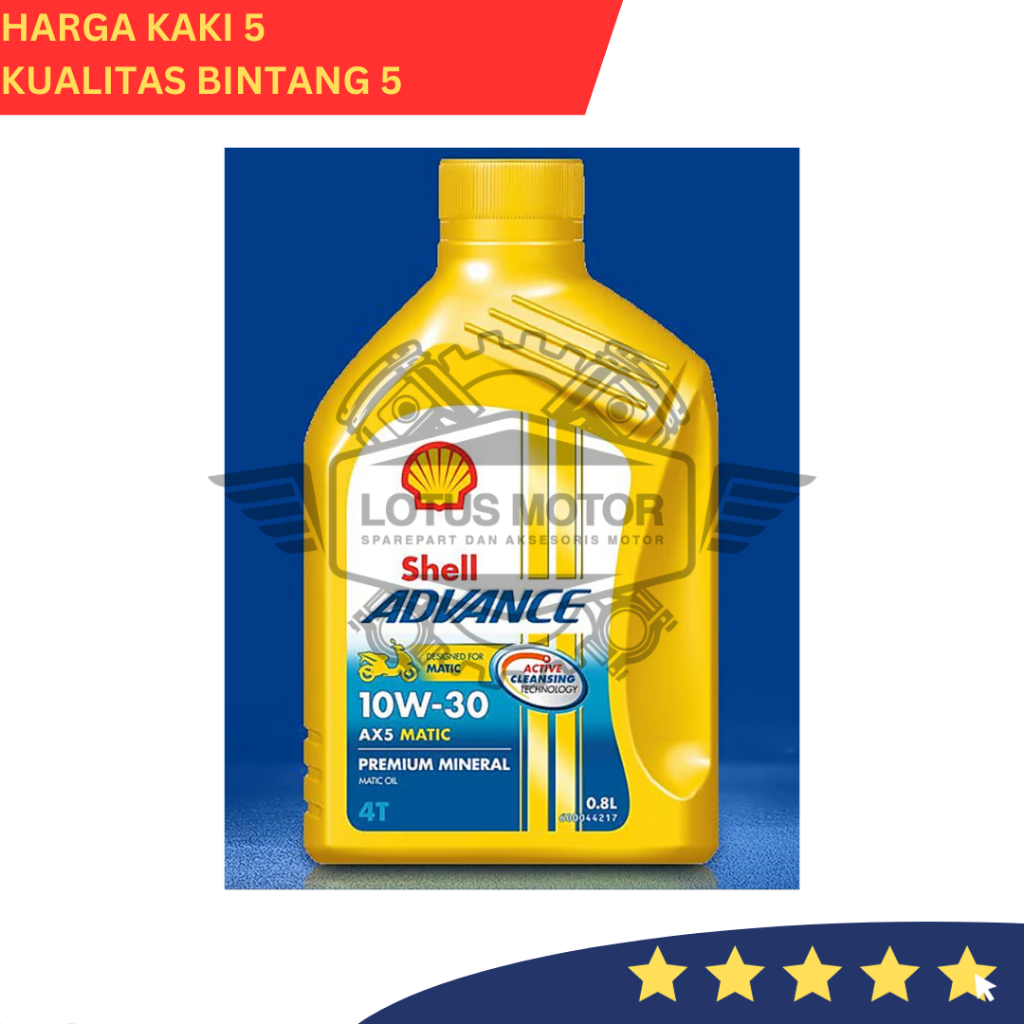 Jual OLI SHELL AX5 ADVANCE SCOOTER MATIC 10W-30 0,8L ORIGINAL | Shopee ...