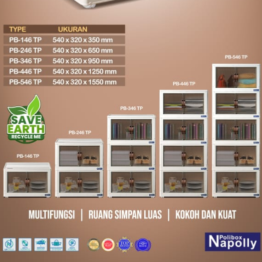 Jual Poly Box Rak Susun Napolly Rak Plastik Susun Magnet Transparant ...