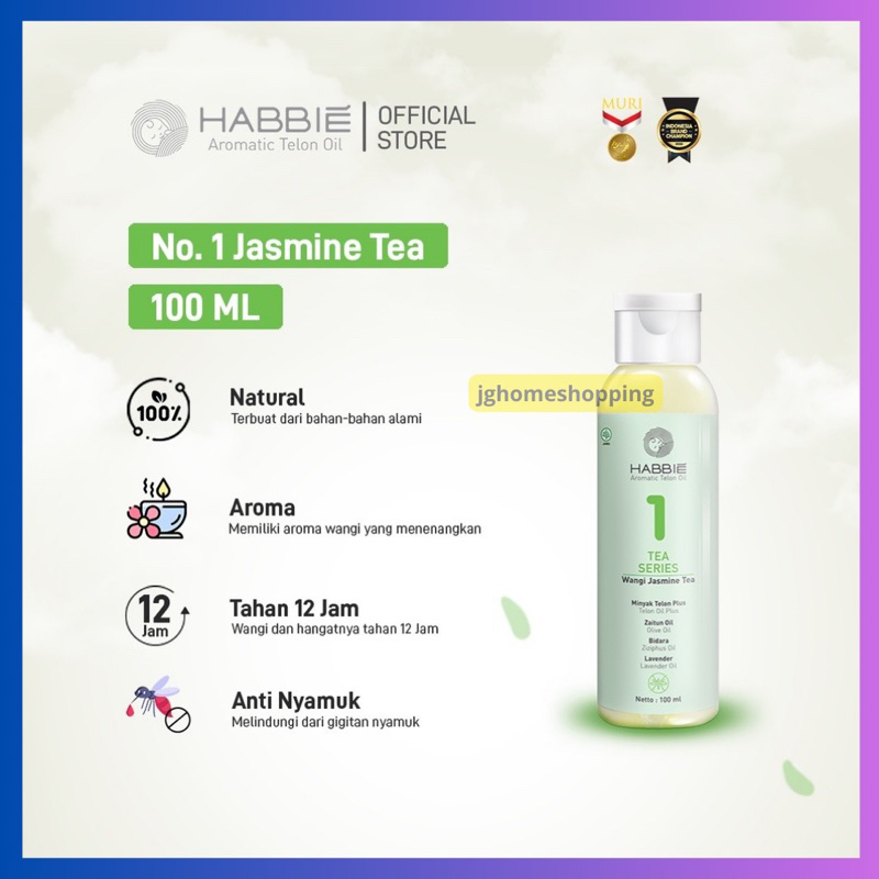 Jual Habbie Aromatic Minyak Telon no1 Tea Series Jasmine Tea 100ml ...