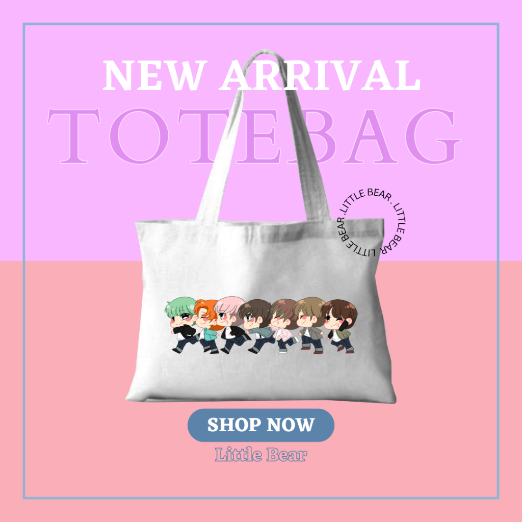 Jual Littlebear Tas Wanita Totebag BTS Chibi Lucu Tas Sekolah Kuliah ...
