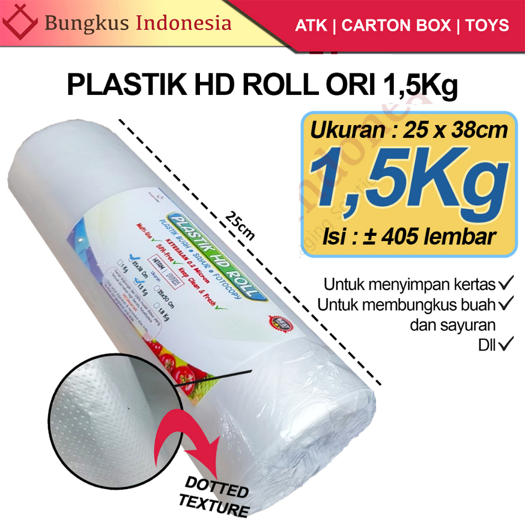 Jual Plastik HD Roll 1,5 kg / Plastik Buah / Plastik Sayur / Plastik ...