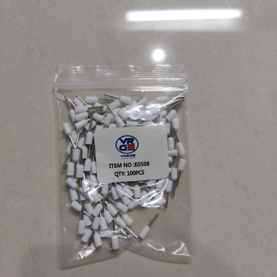 Jual FERRULES E0508 0.5mm Insulated SKUN KABEL Tusuk E-0508 FERULLES 0. ...