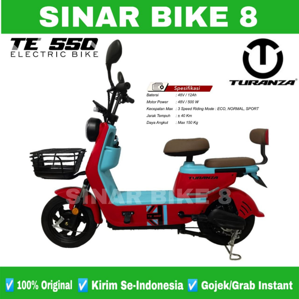 Jual Sepeda Listrik TURANZA TE 550 BY PACIFIC 500 Watt Electric E Bike | Shopee Indonesia