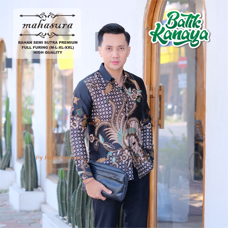 Jual Mahasura Baju Batik Pria Bahan Semi Sutra Berlapis Furing | Shopee ...