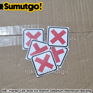 Jual Stiker Logo Tanda X Silang Dilarang uk 5 x 5 cm / Sticker UV Tanda ...