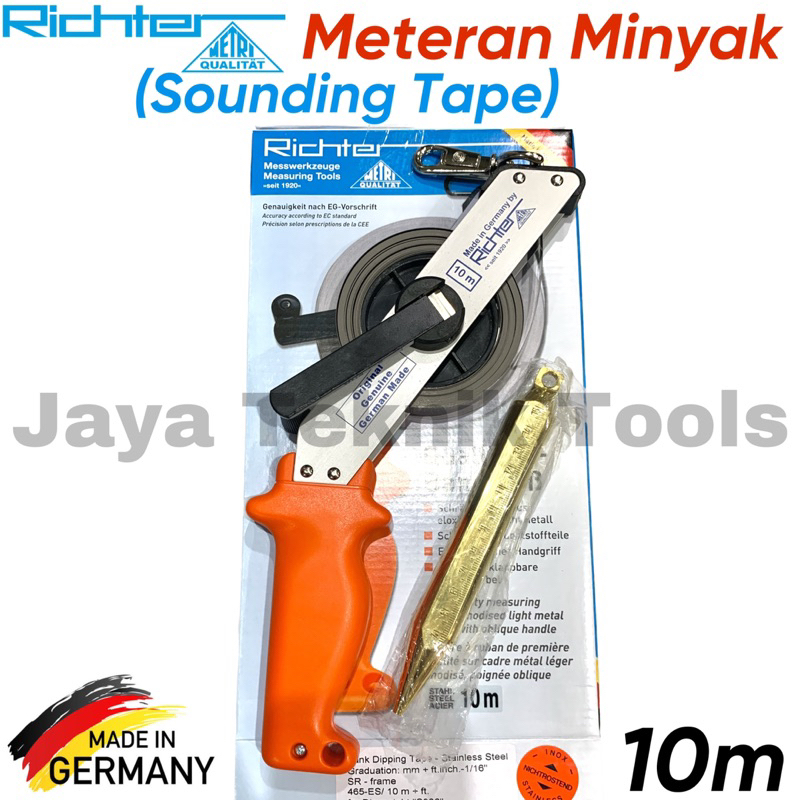 Jual Richter Meteran Minyak Oil Sounding Tape 10 Meter Brass Stainless ...