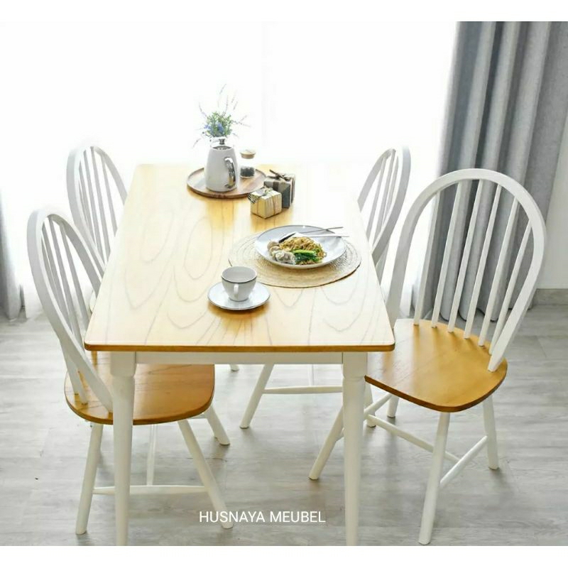 Jual SET MEJA MAKAN JARI JARI 4 KURSI MINIMALIS MODERN / MEJA MAKAN ...