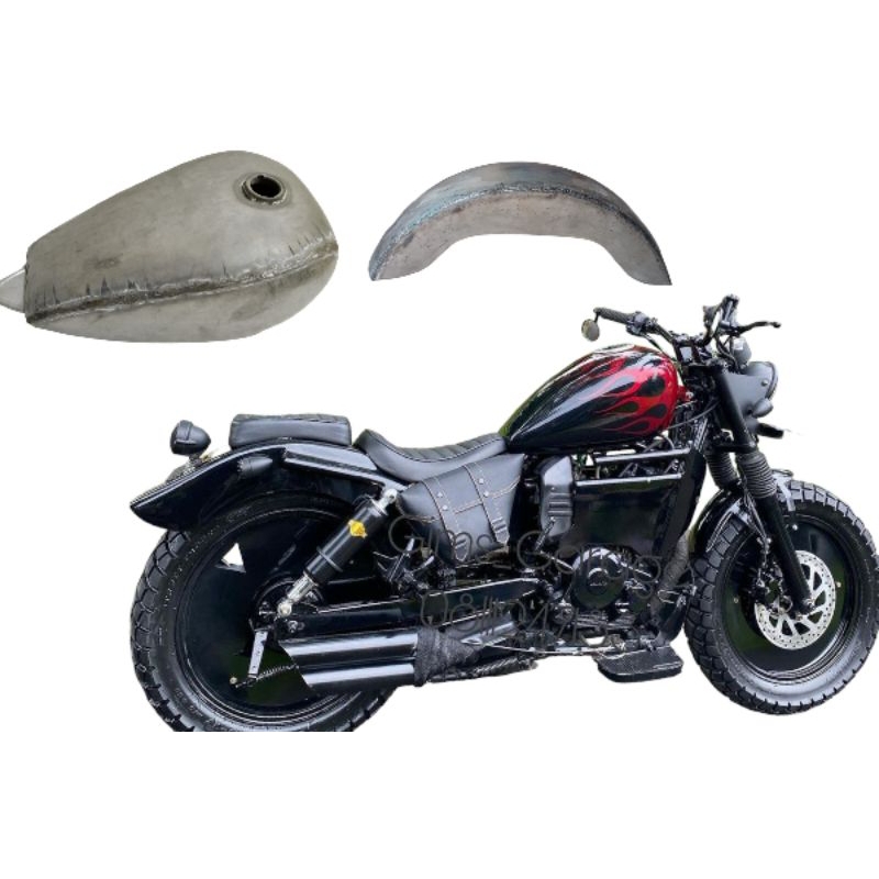 Jual Tangki Dan spakbor beneli motor custom Bobber style. | Shopee ...