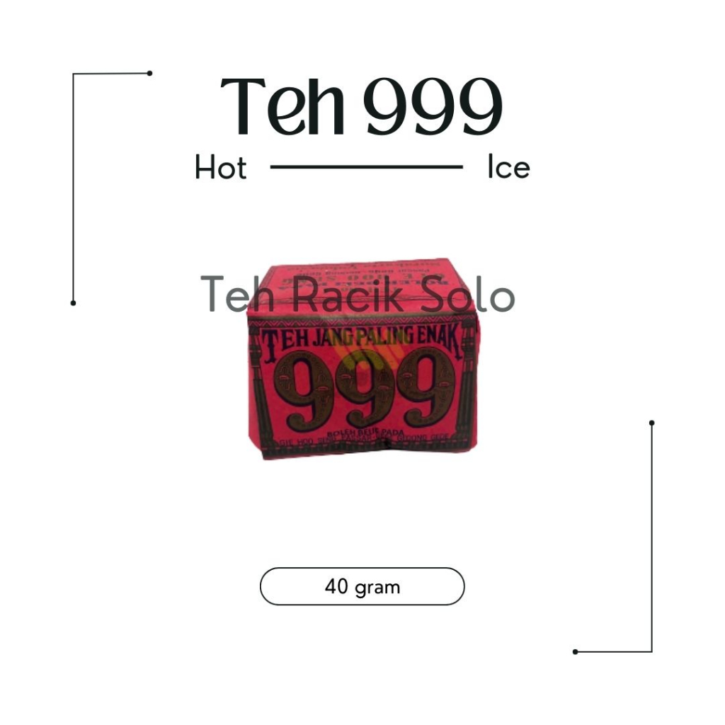 Jual Teh 999 1 pack/press isi 10 pcs (40gram) teh khas Solo | Shopee ...