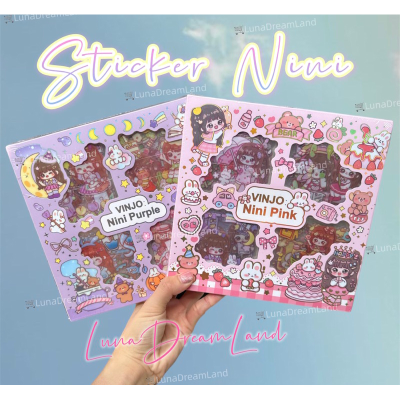 Jual Stiker Nini 100 Lembar Box Pvc Anti air Lucu Viral | Shopee Indonesia