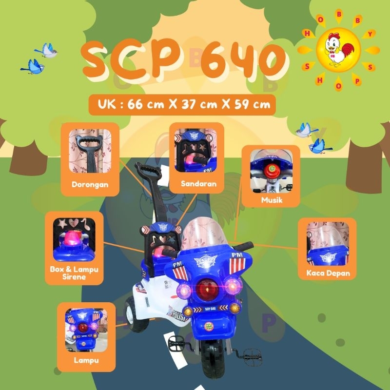 Jual shp scp 640 sepeda polisi musik shp toys - tricycle police ...
