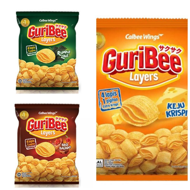 Jual GuriBee Snack Barbeque Balado / Keju / Rumput Laut 65 g | Shopee Indonesia
