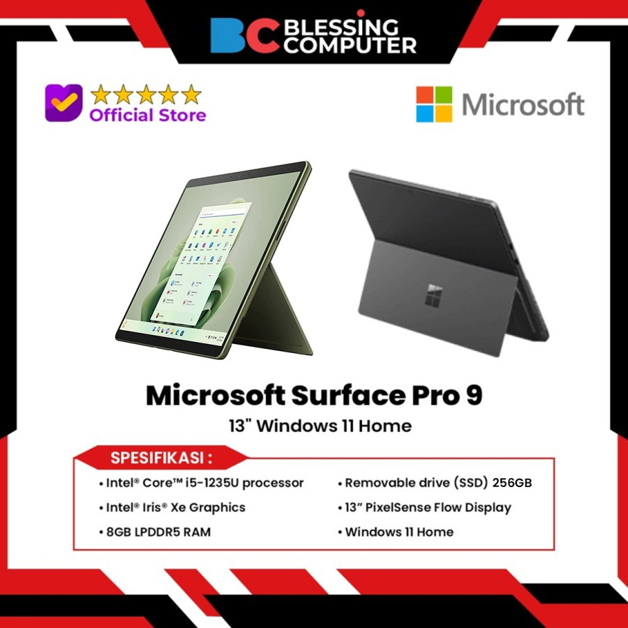 Jual Microsoft Surface Pro 9 Core i5 1235U 8GB 256GB 13" Windows 11 ...