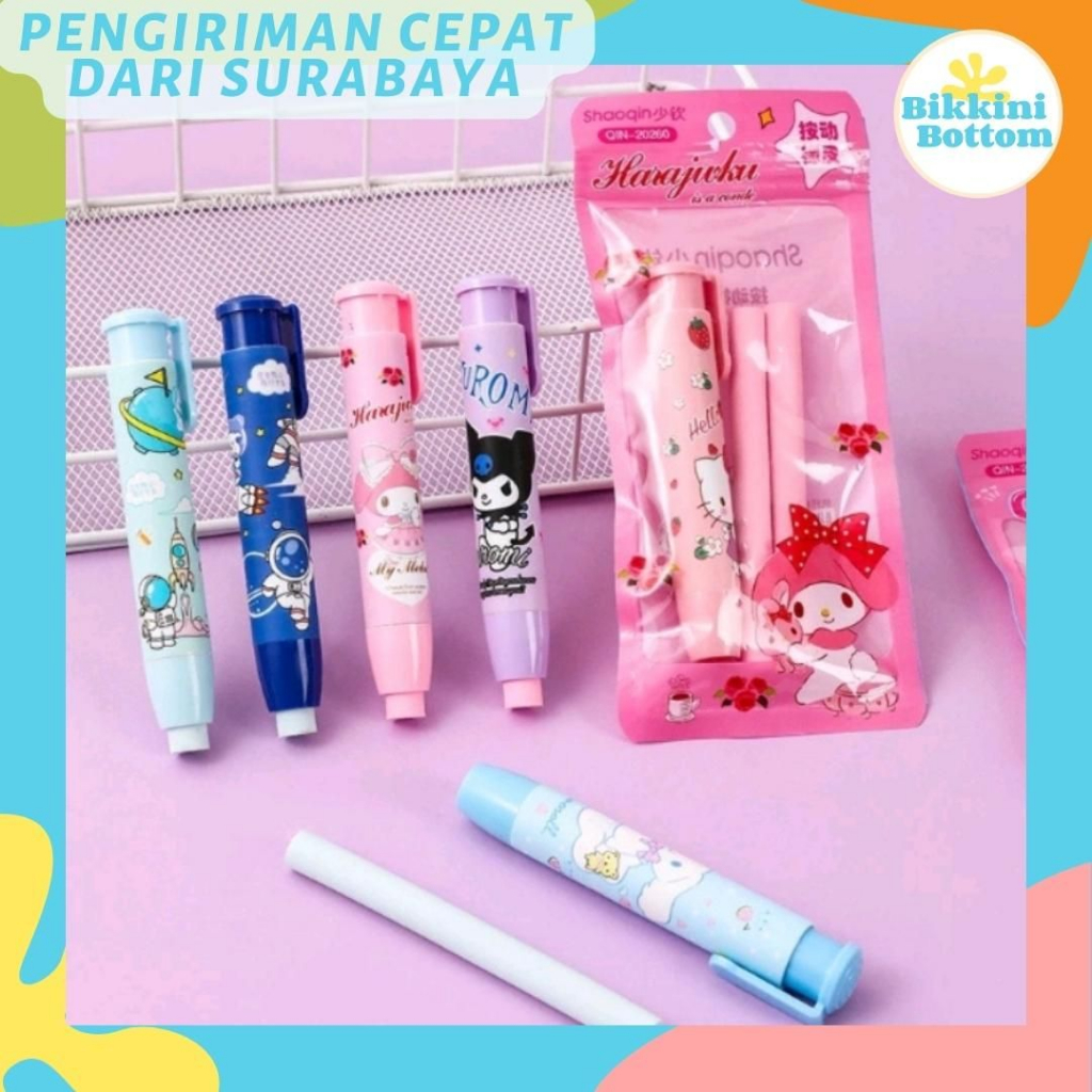 Jual Penghapus Pensil Mekanik Refill 1 Set Penghapus Karakter Lucu PP12 | Shopee Indonesia