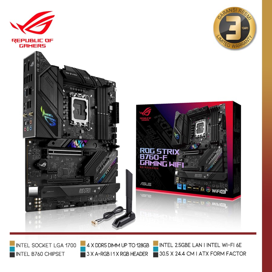 Jual ASUS ROG STRIX B760-F GAMING WIFI | Intel B760 LGA 1700 DDR5 ATX ...